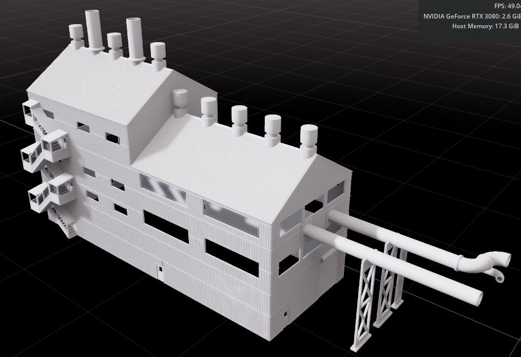 Steel Mill Blower House - N Scale Digital Download – 3DModelShop